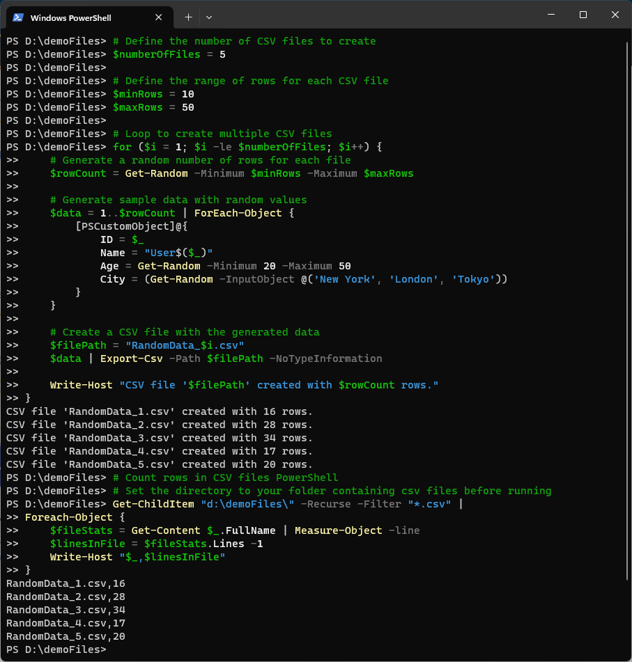 PowerShell Counting Files Words And Rows DBASco