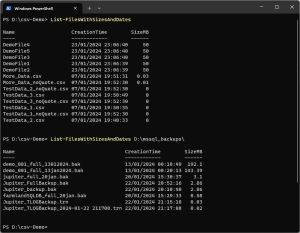 PowerShell Script: List Files with Sizes and Dates - DBASco