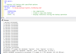 Backing Up a Database in SQL Server Using Command - DBASco