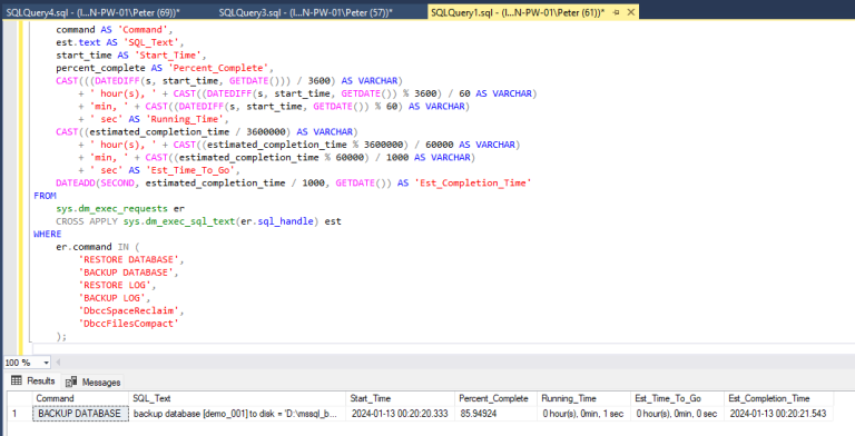 Sql Server Script Estimating Database Backup And Restore Times Dbasco