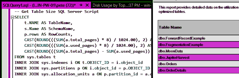 How To Get Table Sizes In Sql Server Dbasco