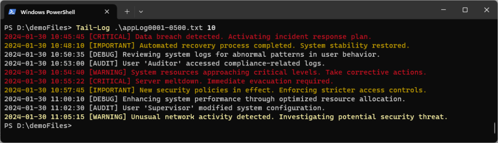 PowerShell: Get Tail of Log Files - DBASco